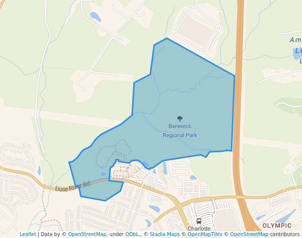 Berewick Regional Park in Charlotte | Map and Routes