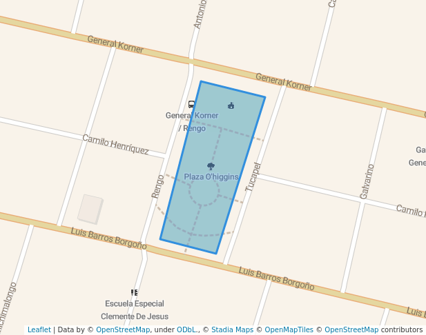 Plaza O'higgins in El Bosque | Map and Routes