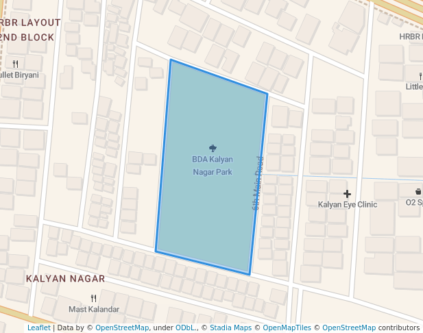 BDA Kalyan Nagar Park in Bengaluru | Map and Routes
