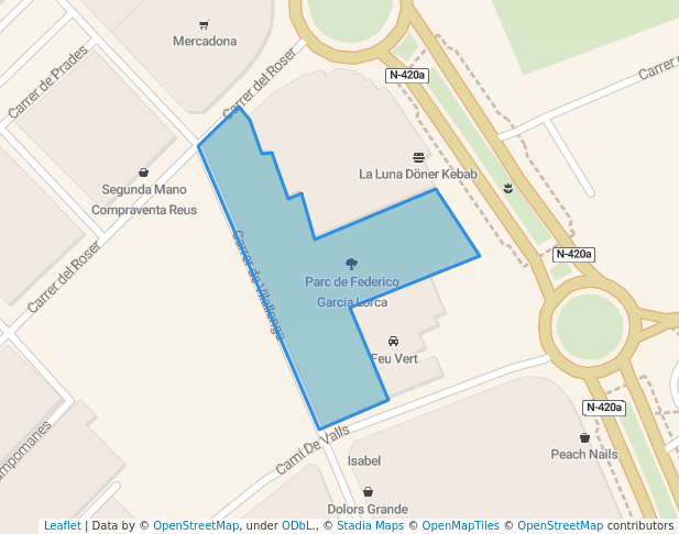 Parc de Federico García Lorca in Reus | Map and Routes