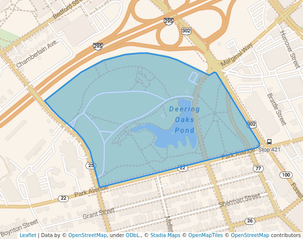 Deering Oaks Park in Portland | Map and Routes