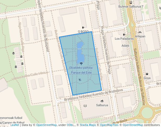 Ekialdeko parkea/Parque del Este in Gasteiz | Map and Routes