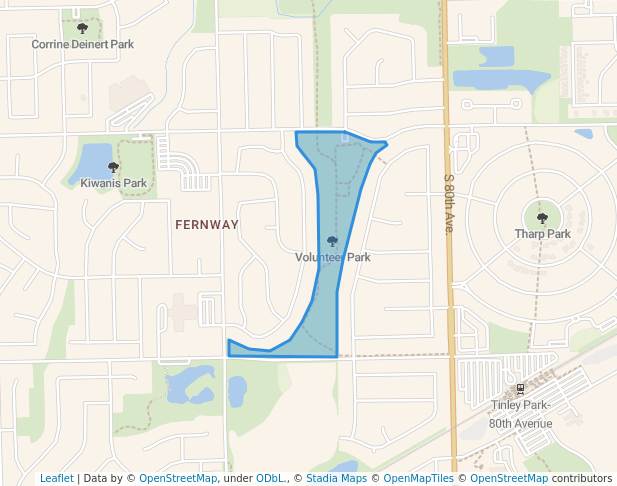 Volunteer Park in Tinley Park | Map and Routes