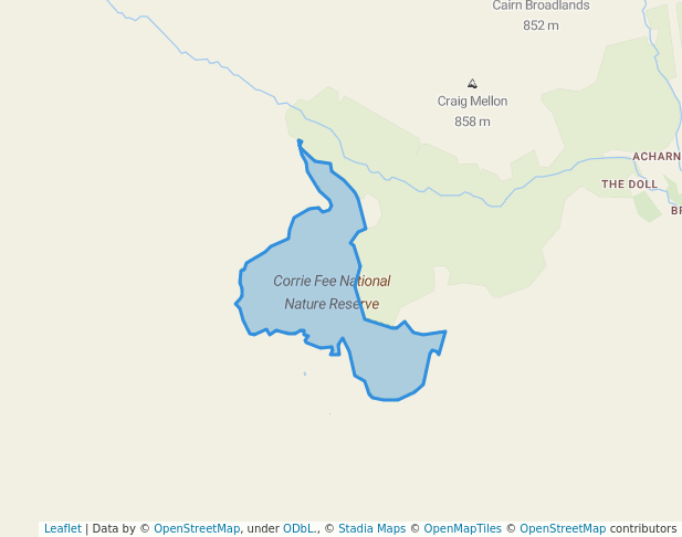 Corrie Fee National Nature Reserve in undefined | Map and Routes