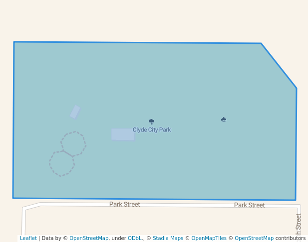 Clyde City Park in Clyde | Map and Routes