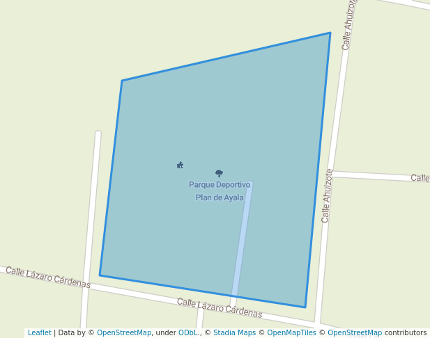 Parque Deportivo Plan de Ayala in Uriangato | Map and Routes