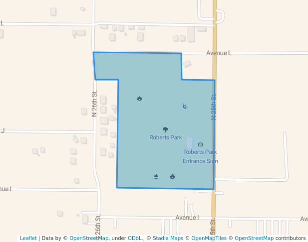 Roberts Park in Council Bluffs | Map and Routes