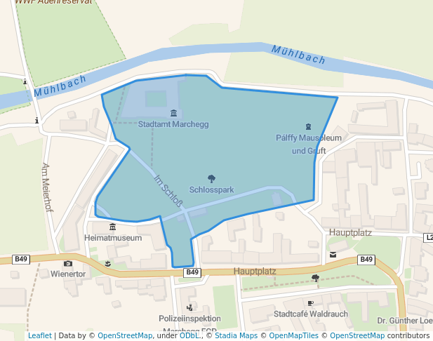 Schlosspark in Marchegg | Map and Routes