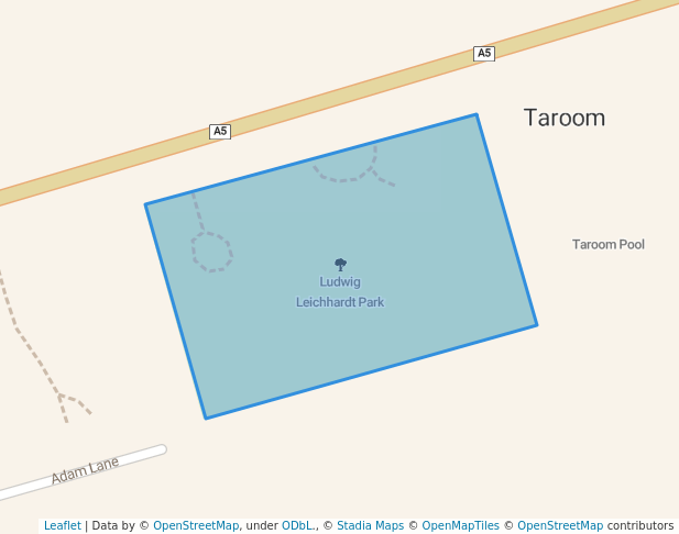 Ludwig Leichhardt Park in Taroom | Map and Routes