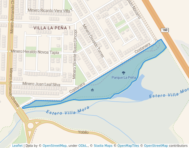 Parque La Peña in Coronel | Map and Routes