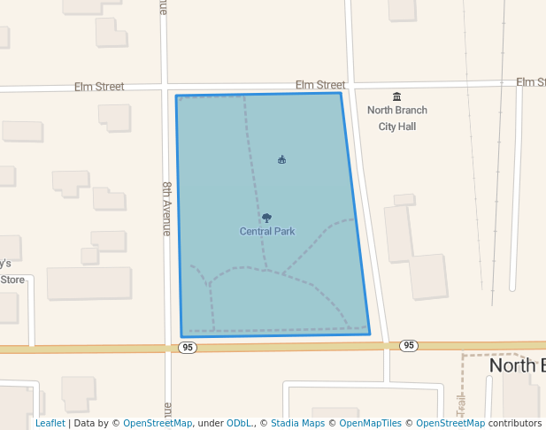 Central Park in North Branch | Map and Routes