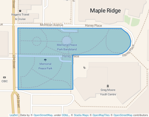 Memorial Peace Park in Maple Ridge | Map and Routes