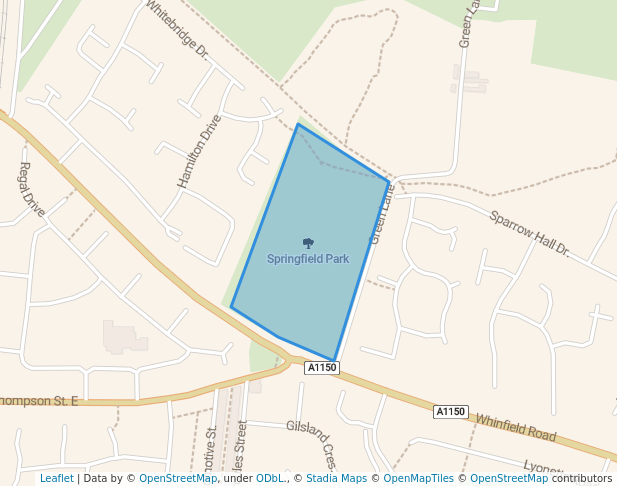 Springfield Park in Darlington | Map and Routes