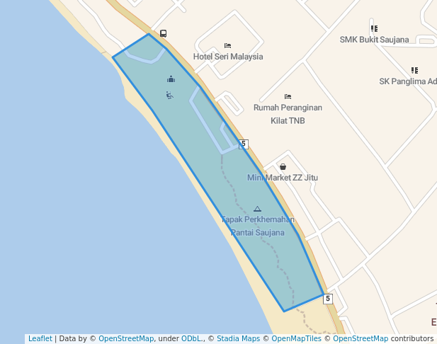 Saujana Beach Park in Port Dickson | Map and Routes