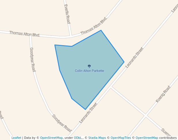 Colin Alton Parkette in Burlington | Map and Routes