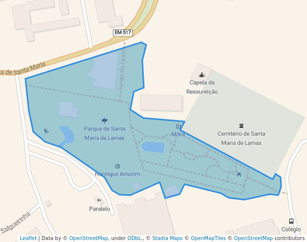 Parque de Santa Maria de Lamas in Mozelos | Map and Routes