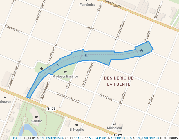 Paseo Belgrano in Pergamino | Map and Routes