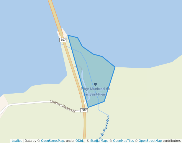 Plage Municipal du Lac Saint-Pierre in Val-des-Monts | Map and Routes