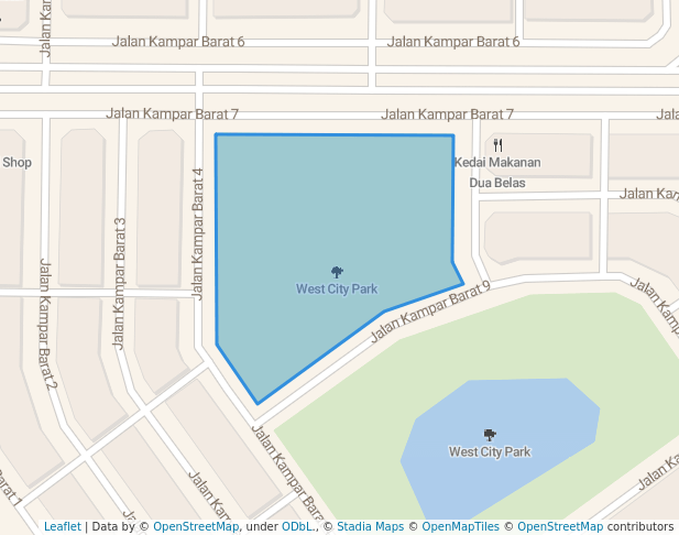 West City Park in Kampar | Map and Routes