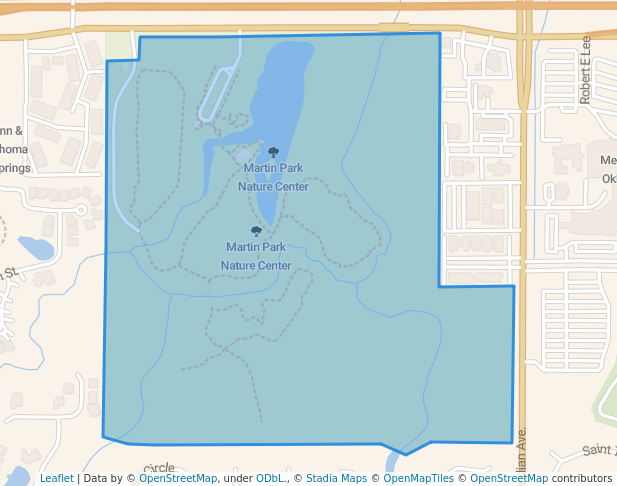 Martin Park Nature Center in Oklahoma City | Map and Routes