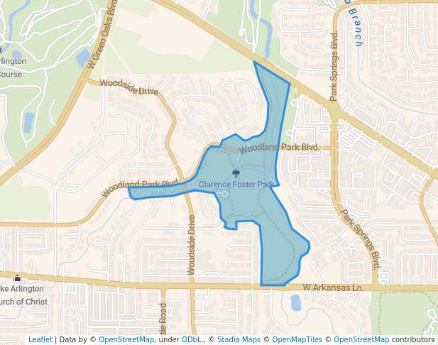 Clarence Foster Park in Arlington | Map and Routes