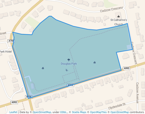 Douglas Park in Bo'ness | Map and Routes