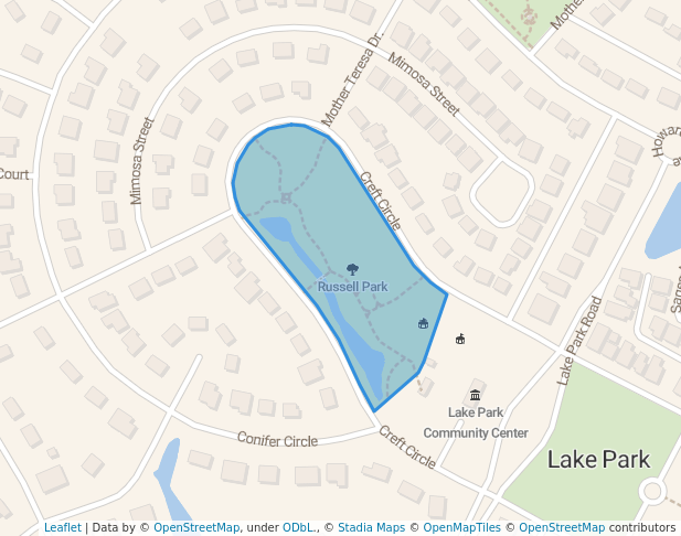 Russell Park in Indian Trail | Map and Routes