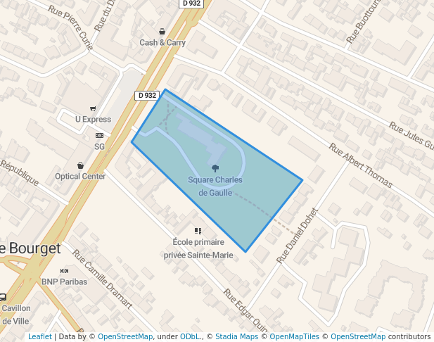 Square Charles de Gaulle in Le Bourget | Map and Routes