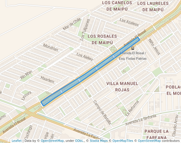 Plaza El Rosal in Maipú | Map and Routes