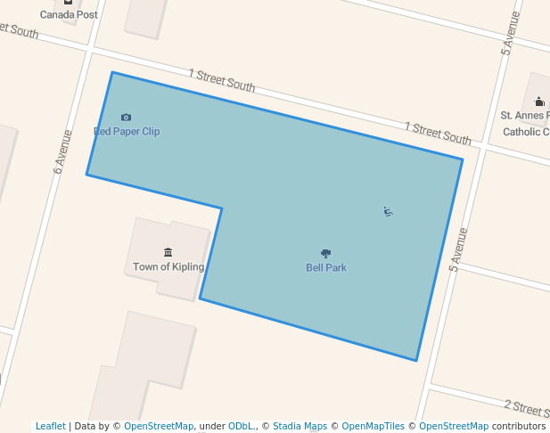 Bell Park in Kipling | Map and Routes