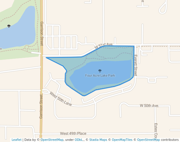 Four Acre Lake Park in Arvada | Map and Routes