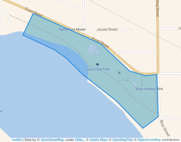 Lions Club Park in Emo | Map and Routes