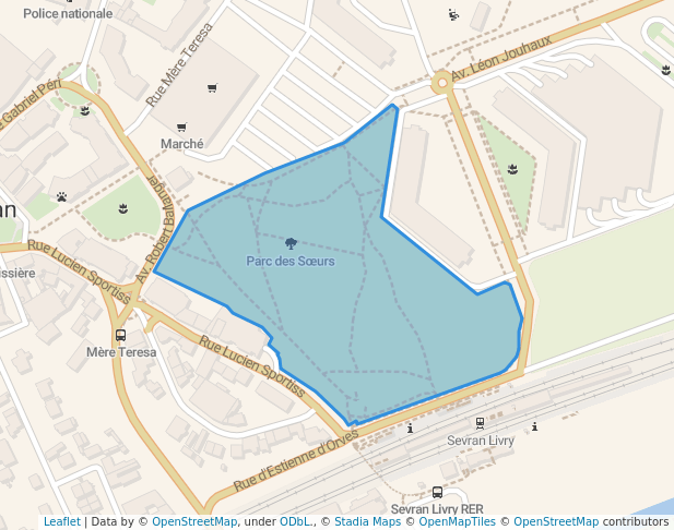 Parc des Sœurs in Sevran | Map and Routes