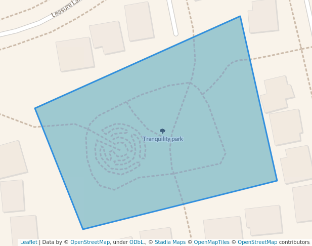 Tranquility park in Waverly | Map and Routes