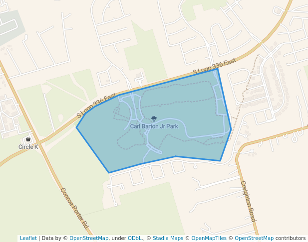 Carl Barton Jr Park in Conroe | Map and Routes