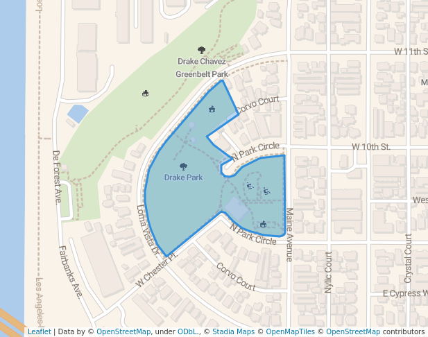 Drake Park in Long Beach | Map and Routes
