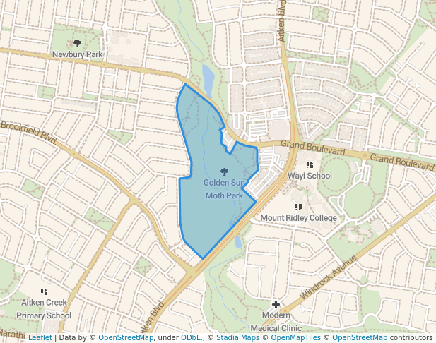 Golden Sun Moth Park in Craigieburn | Map and Routes