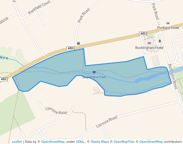 Serpentine Park in Buxton | Map and Routes