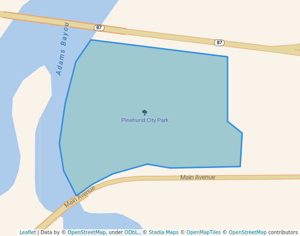 Pinehurst City Park in Orange | Map and Routes