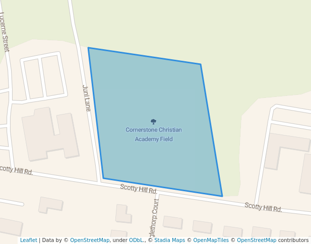 Cornerstone Christian Academy Field in Fayetteville | Map and Routes
