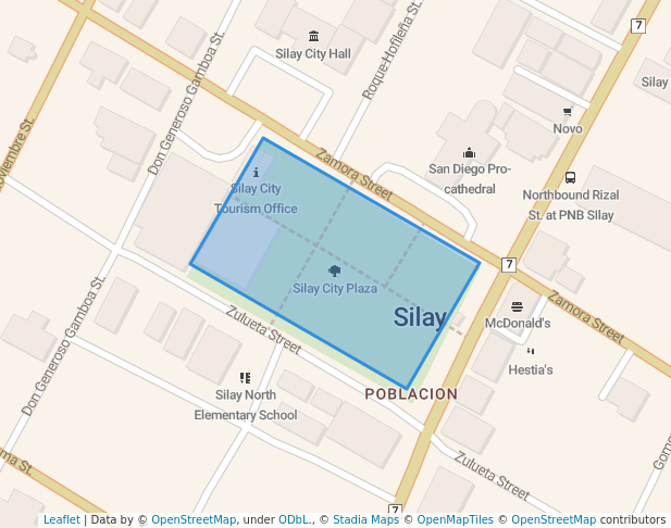 Silay City Plaza in Silay City | Map and Routes