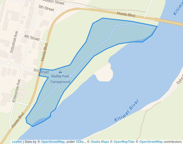 Radley Park in Kitimat | Map and Routes