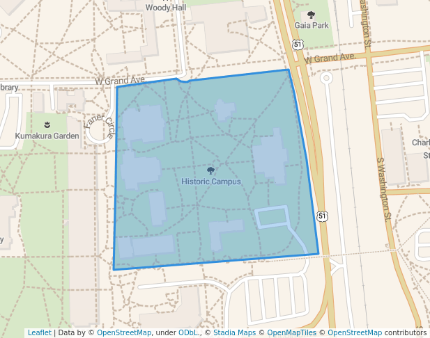 Historic Campus in Carbondale | Map and Routes