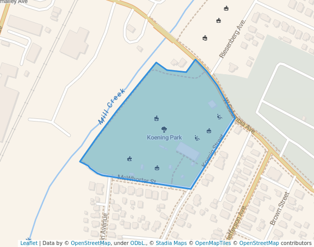 Koening Park in Reading | Map and Routes