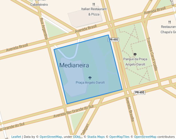 Praça Angelo Darolt in Medianeira | Map and Routes