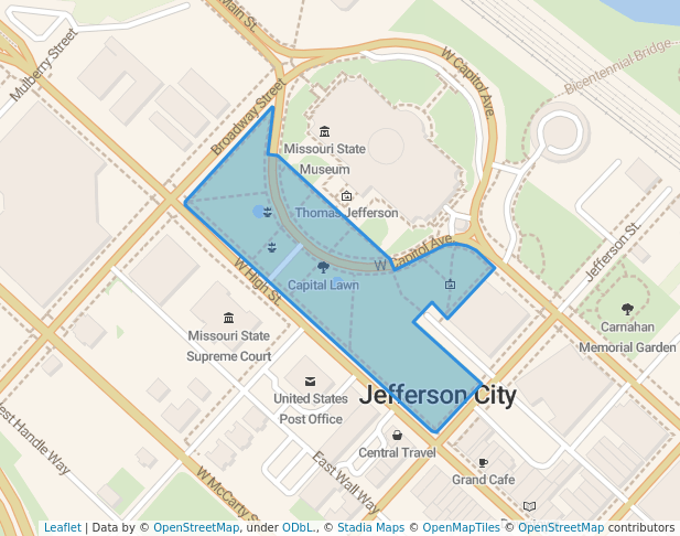 Capital Lawn in Jefferson City | Map and Routes