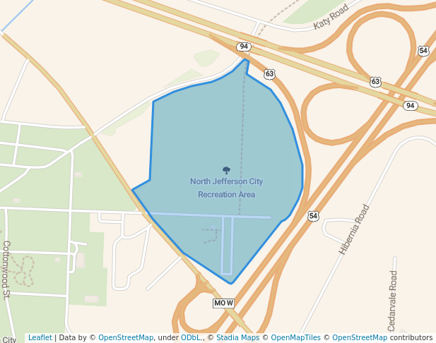 North Jefferson City Recreation Area in Jefferson City | Map and Routes