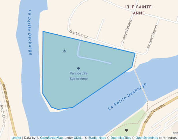 Parc de L'ile Sainte-Anne in Alma | Map and Routes