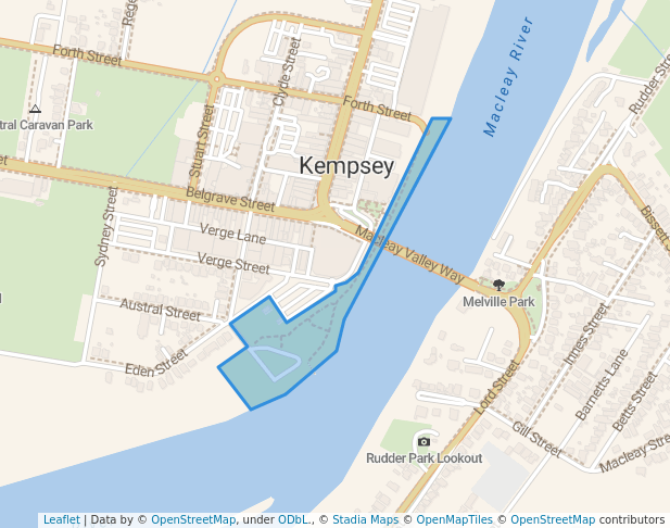 Riverside Park in Kempsey | Map and Routes