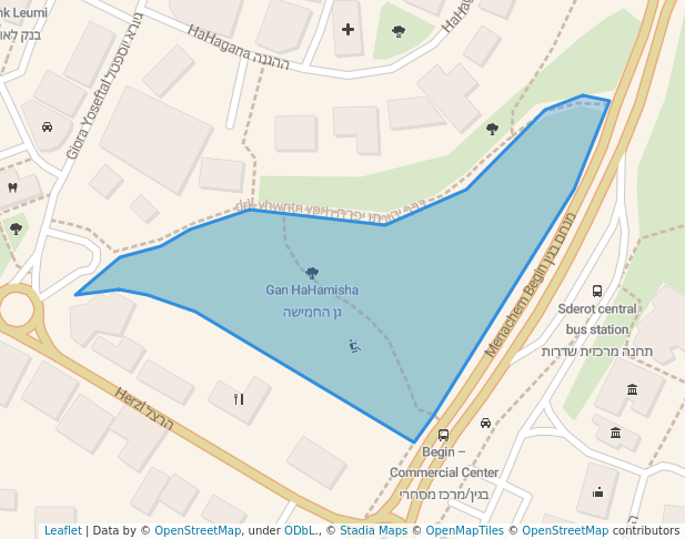 The Five park in Sderot | Map and Routes